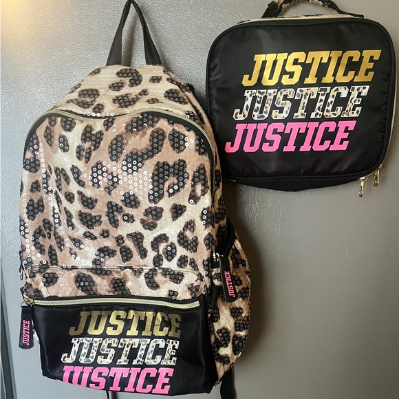 Justice | Accessories | Cheetah Print Justice Girls Backpack Lunch Bag ...